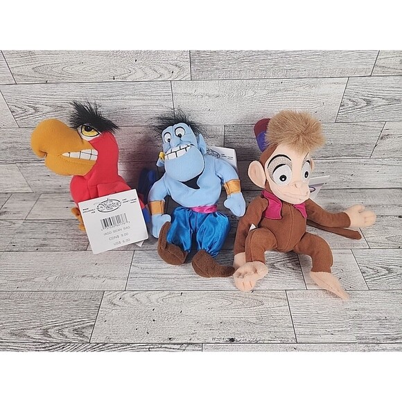 Disney | Toys | Vintage Disney Parks Aladdin Bean Bag Plush Lot Genie ...